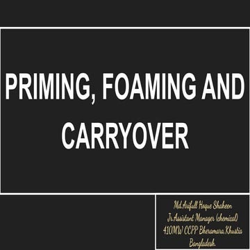 Priming, foaming and carryover | PDF