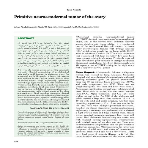 Primitive Neuroectodermal Tumor Of The Ovary Pdf