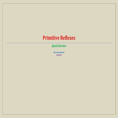 Primitive reflexes | PDF