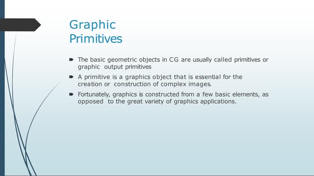 Primitives In Computer Graphics Using Pptx 3 D Graphics Computer Software And Applications