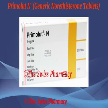 Primolut N (Generic Norethisterone Tablets) | PDF