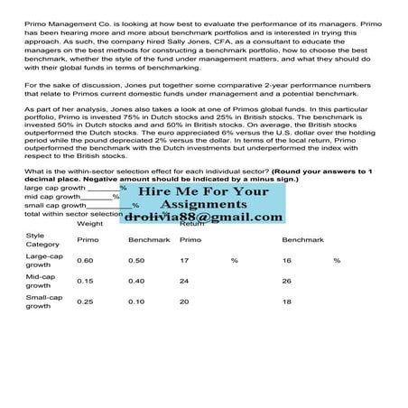 Primo Management Co is looking at how best to evaluate the .pdf