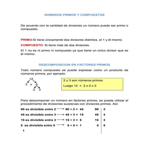Hoja De Trabajo De Números Primos Y Compuestos Con Respuestas