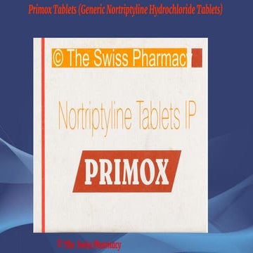 Primox Tablets (Generic Nortriptyline Hydrochloride Tablets) | PDF