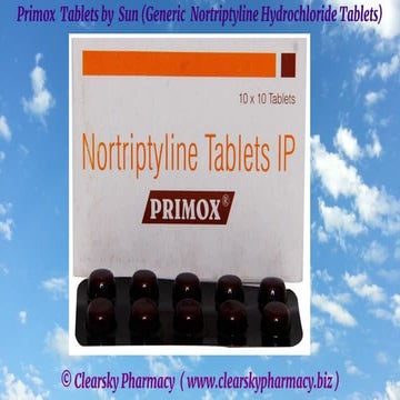 Primox Tablets by Sun (Generic Nortriptyline Hydrochloride Tablets) | PDF