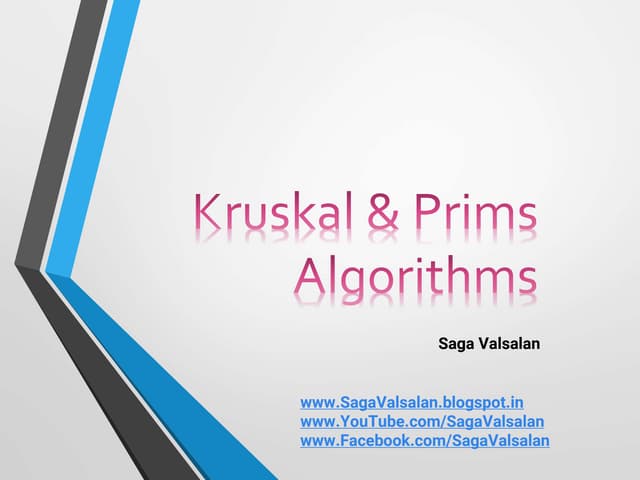 Prims And Kruskal Algorithms Ppt 3015