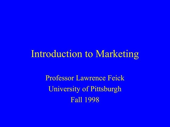 Introduction to Marketing - Presentation | PPT