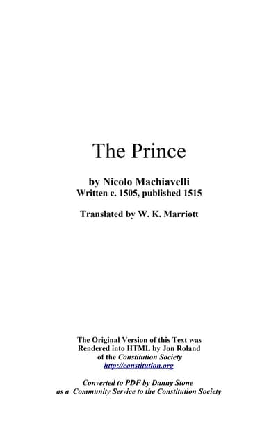 machiavelli the prince | PPTX