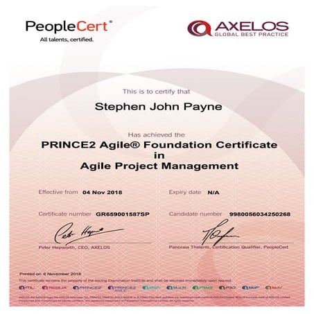 Prince2 agile foundation certificate | PDF
