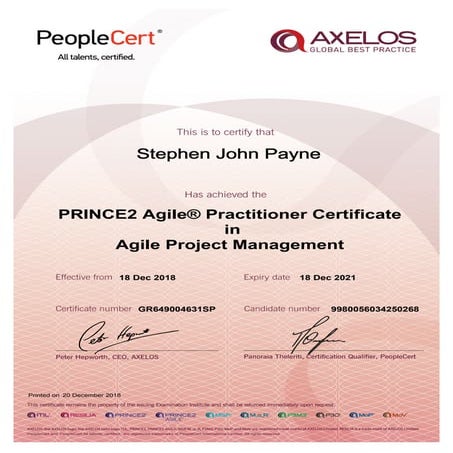 Prince2 agile practitioner certificate | PDF