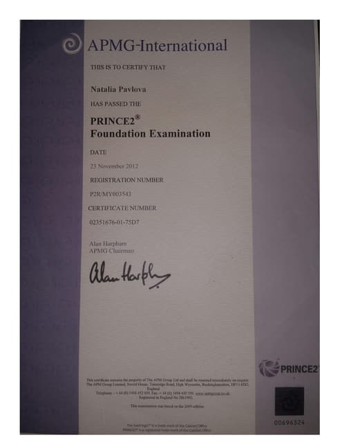 Operations and service management Certificate | PDF