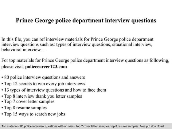 Surrey police department interview questions | PPTX