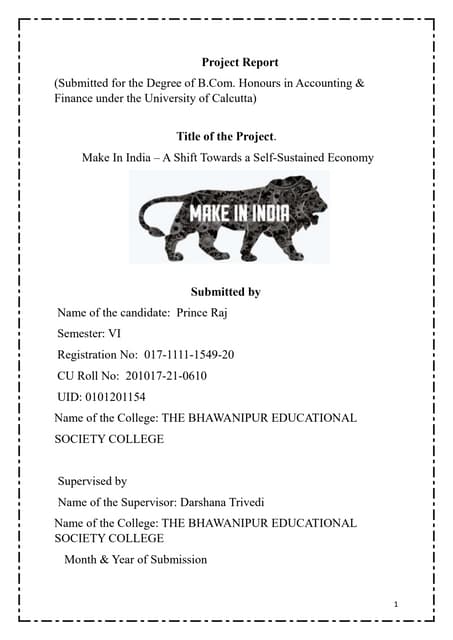 Make in india power point presentations. | PPT