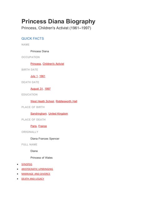 princess Diana | PPT