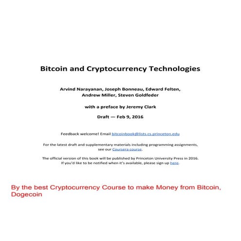 Bitcoin and Cryptocurrency Technologies | PDF