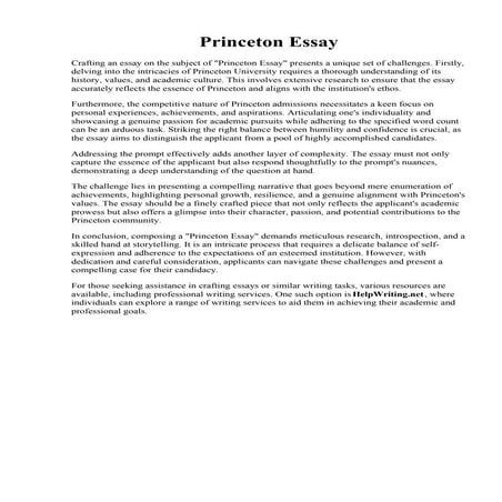 Princeton Essay | PDF