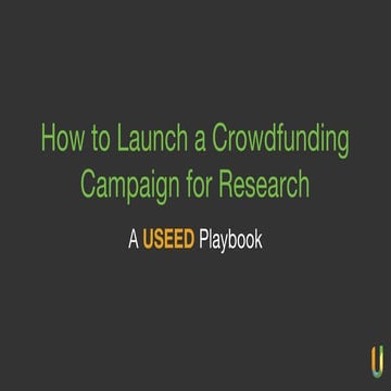 Princeton University Faculty Research Crowdfunding Playbook | PPT