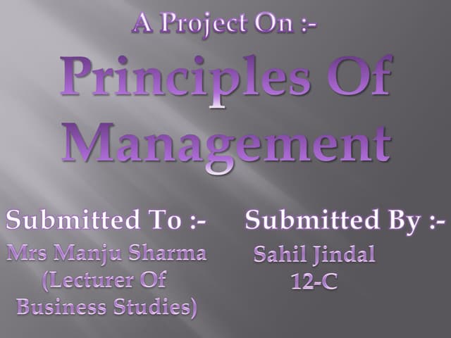 Introduction to Management - Basic concepts & fundamentals (An overview) | PPT