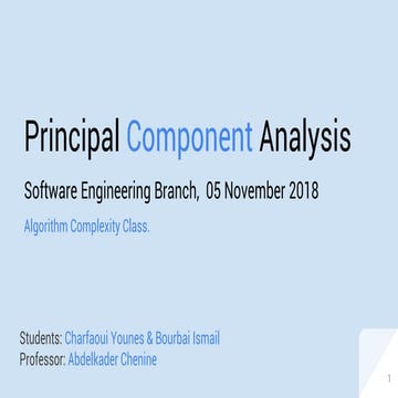 Principal component analysis, Code and Time Complexity | PDF