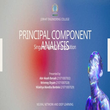 PRINCIPAL COMPONENT ANALYSIS IN NEURAL NETWORKS | PPTX