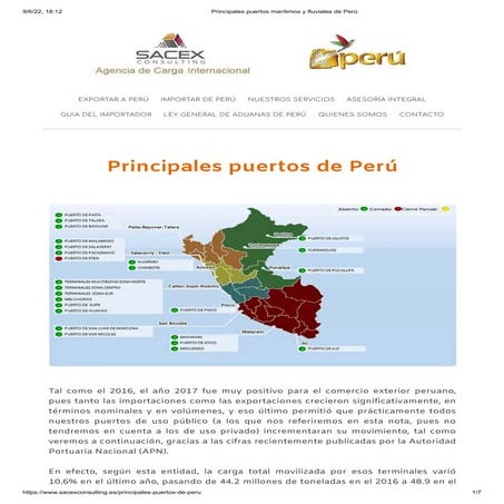 PRINCIPALES PUERTO DEL PERU.pdf | Political Issues & policy | Politics
