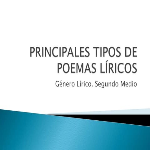 Principales tipos de poemas líricos | PPTX