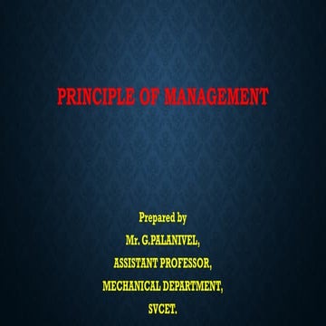 Principal of management for engineering students | PPTX