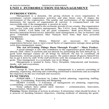 Principals of management notes bschm | DOCX