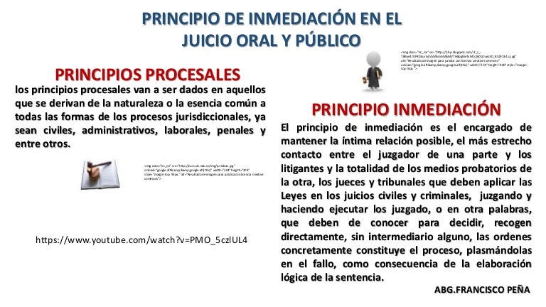 Principio de inmediación en el juicio oral y