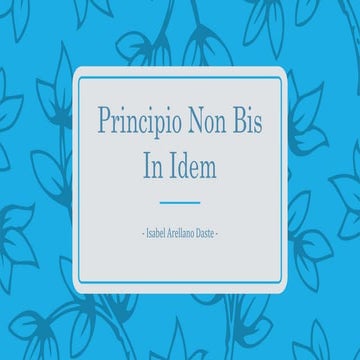 Principio non bis in idem | PPTX