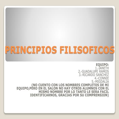 Principios filosoficos | PPTX
