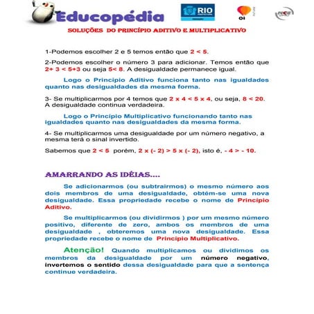 Principios aditivo e multiplicativo | DOCX