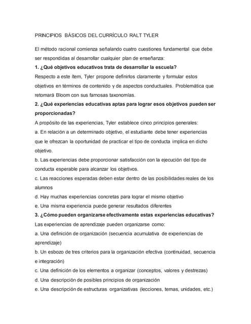 R.Tyler unidad_2Principios Básicos del Curriculo | PDF
