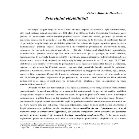 Principiul Eligibilitatii Frincu Mihaela Hanelore | PDF