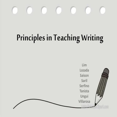 Principle in teaching writing (Penmanship) | PPTX