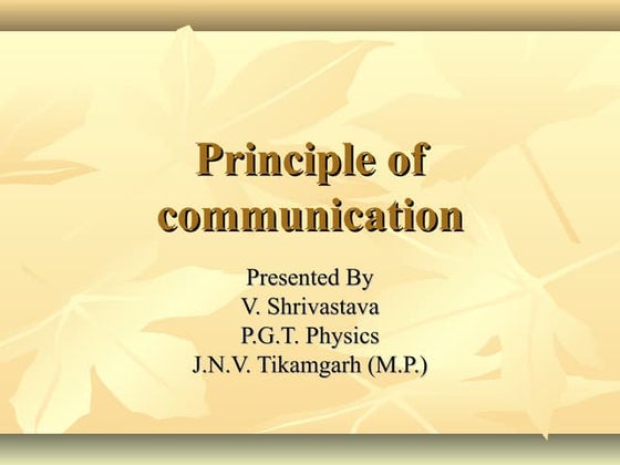 Principles of communicatiions | PPSX