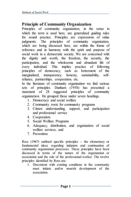 Methods of community organization | PPTX