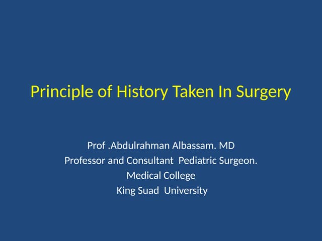 Medical history taking | PPTX