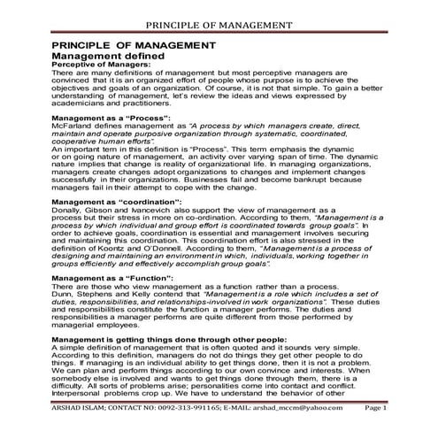 Principle of management | PDF