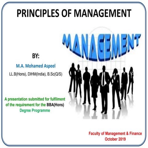 Principle of management (Roles and Skill of a Manager) By-M.A.M. Aspeel ...