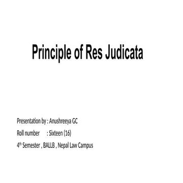 Principle of Res Judicata.pptx is a part | PPTX