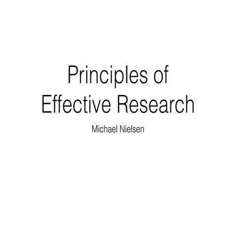 Principles of Effective Research | PDF