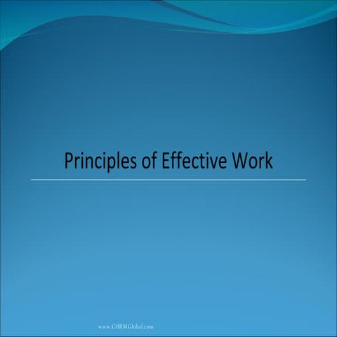 Principles Of Effective Work | PPT