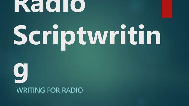 Radio Script writing and Broadcasting | PPTX | Public Radio | Talk Radio