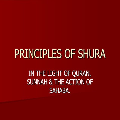 Principles of Shura | PPT
