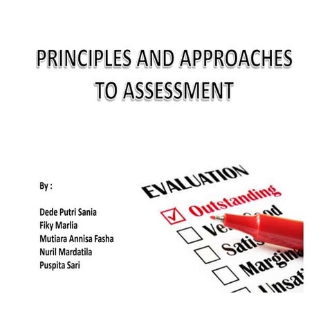 Principles and approaches to assessment | PPTX | Educational Assessment ...