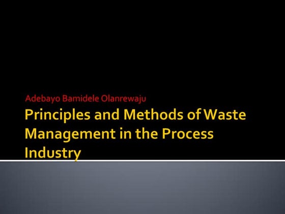 classification of waste and their characteristics | PPT