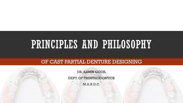 Philosophy of RPD design | PPTX