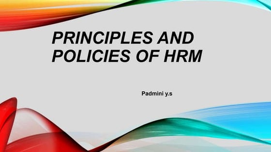 Principles of Human Resource Management | PPT