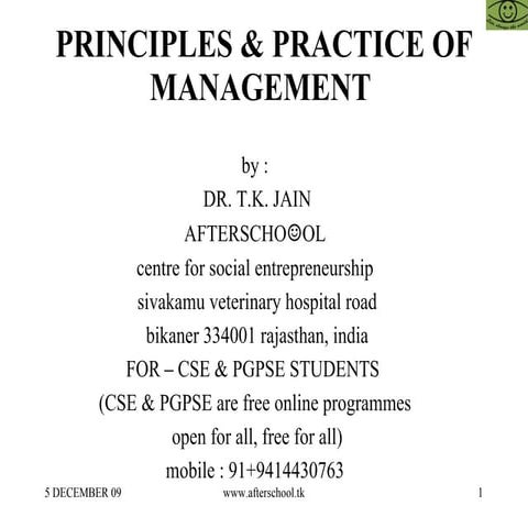 Principles and practice of management | ODP